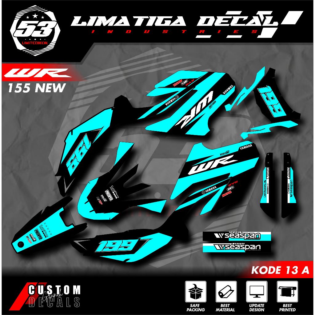 Jual LMTG Stiker Motor Custom Yamaha WR 155 - Full Body Supermoto ...