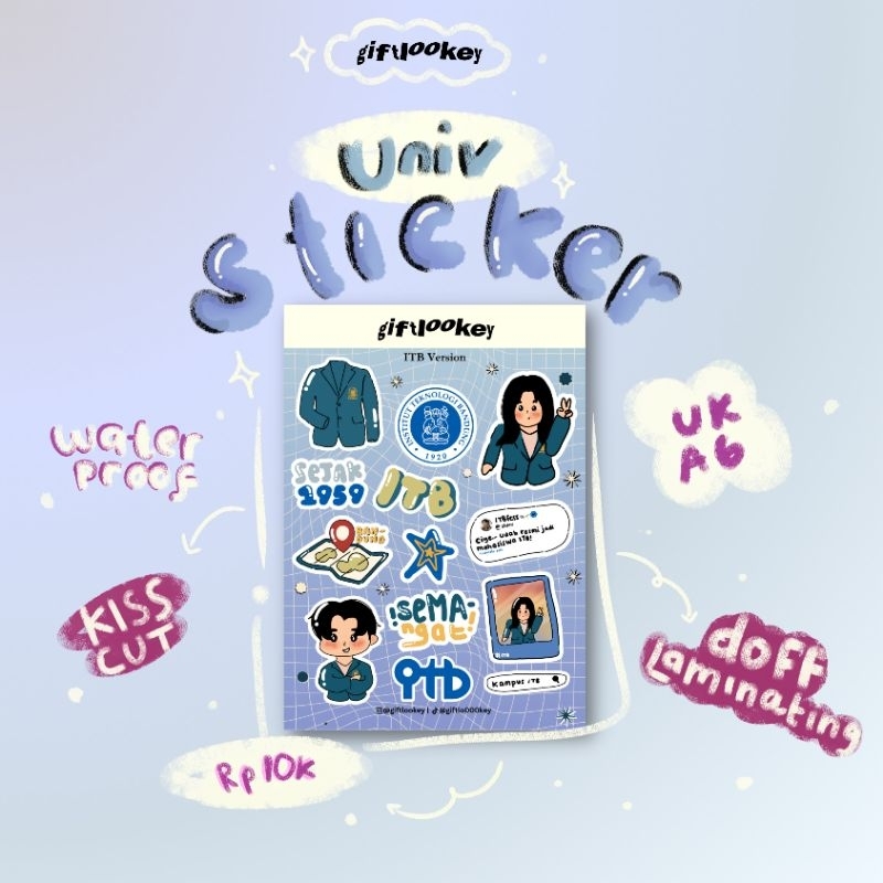 Jual [ITB] Sticker Universitas/Sticker Lucu/Sticker Aesthetic/Sticker ...