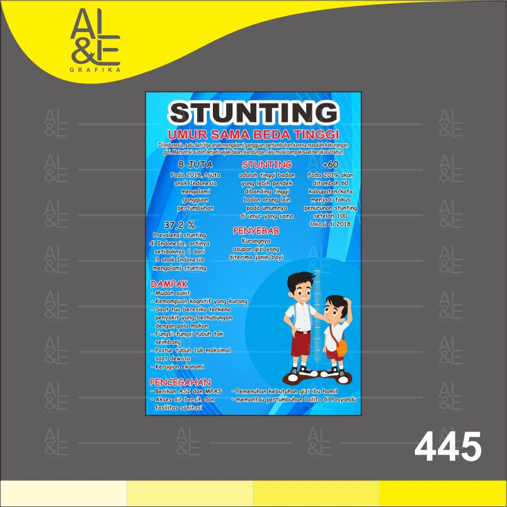 Jual 445 - Stiker Stunting, Sticker Vinyl, Cetak Premium Indoor, Tahan ...