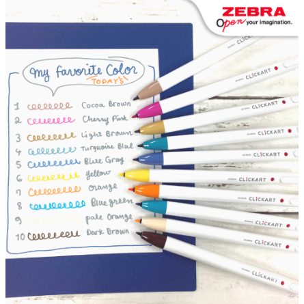 Jual Zebra ClickArt Retractable 0.6mm spidol Fine Point - Dark Colors ...