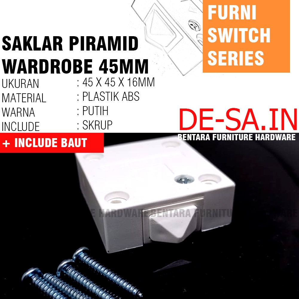 Jual SAKLAR PIRAMID 202 LAMPU PINTU LEMARI GESER (Wardrobe Switch ...