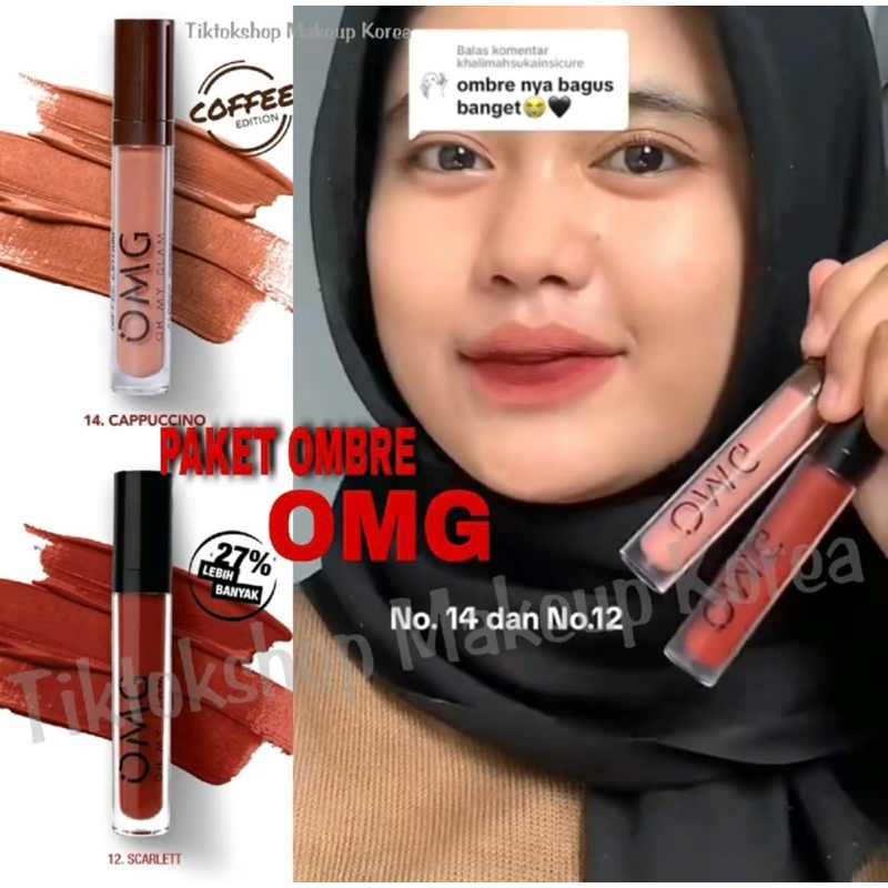 Jual PAKET OMBRE LIPS OMG | Lipcream OMG ombre coffe edition | Lipcream OMG | Ombre OMG Lipcream ...