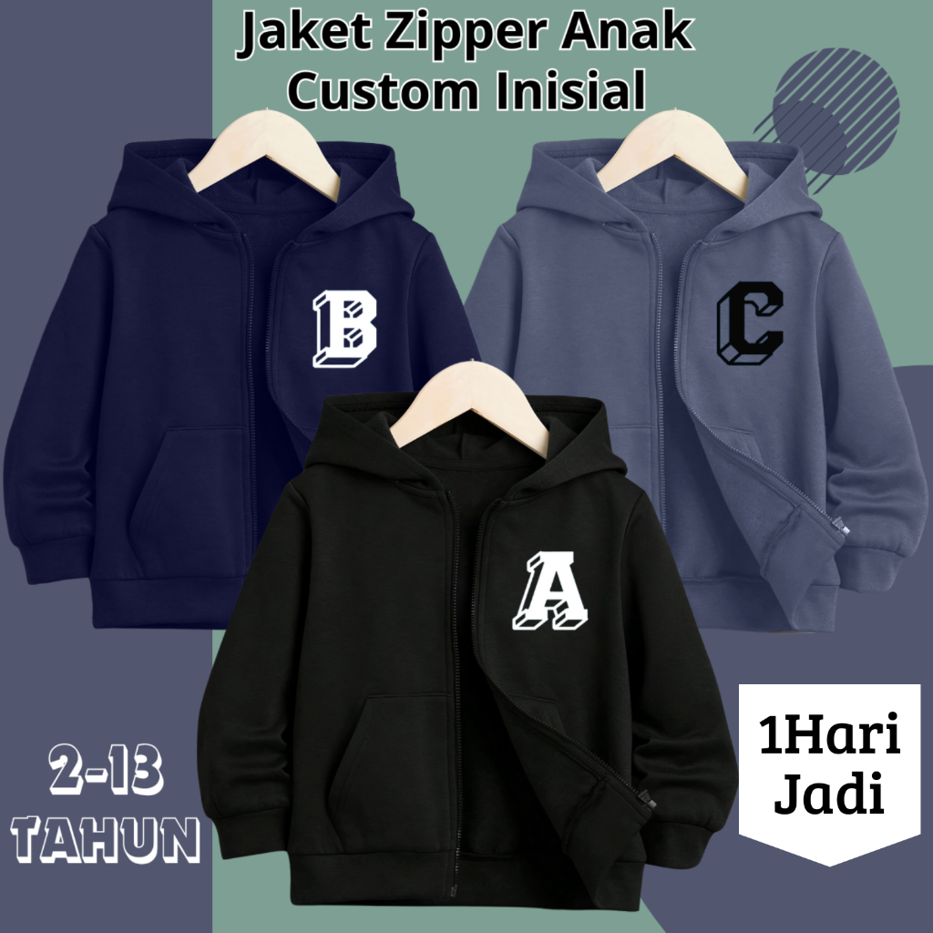 Jual Jaket Hoodie Zipper Anak Laki Laki Perempuan Terbaru Usia 2 -13 ...
