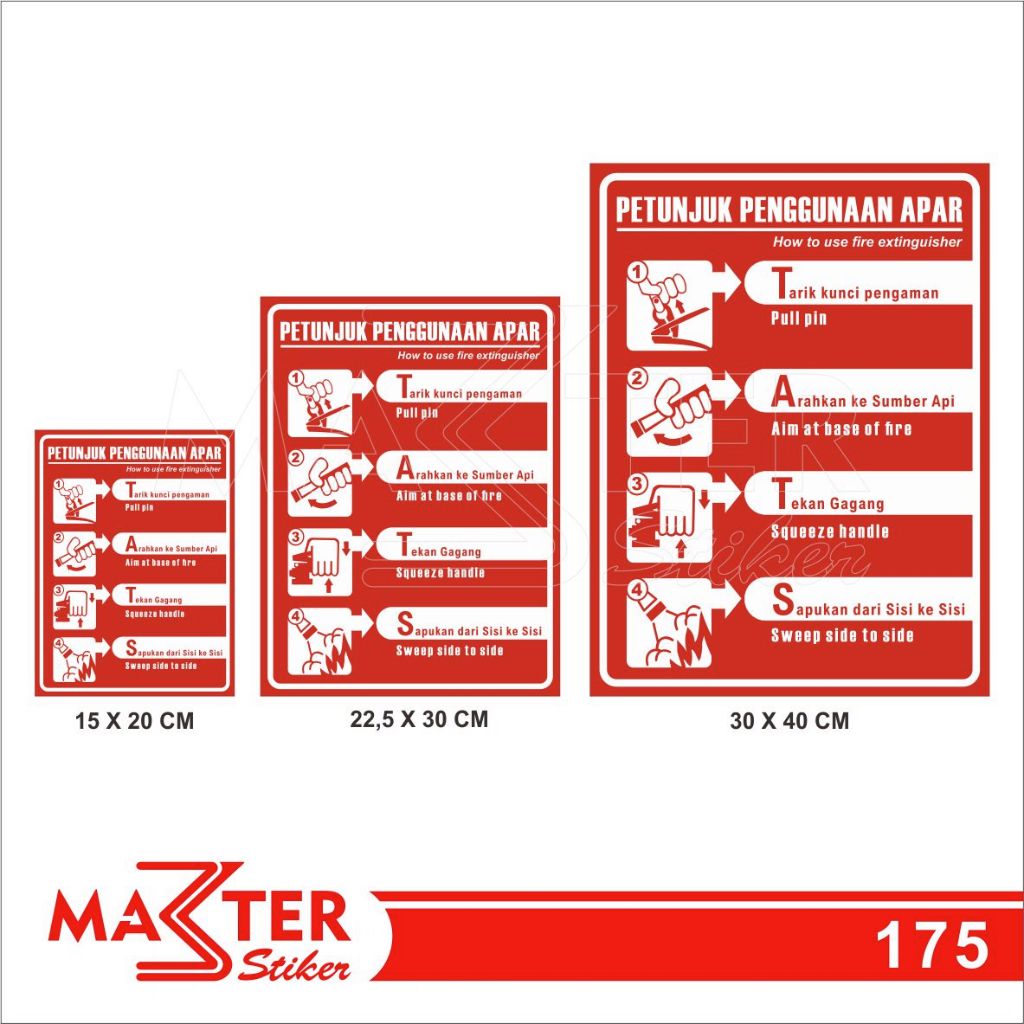 Jual 175 - Stiker Petunjuk Penggunaan APAR, Sticker Vinyl, Premium ...