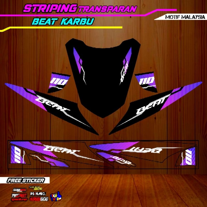 Jual striping beat karbu transparan / stiker transparan beat karbu ...
