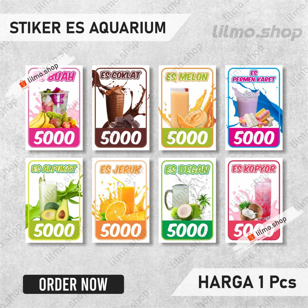 Jual Stiker Es Akuarium, Stiker Es Buah, Stiker Es, Stiker Vinyl Anti ...