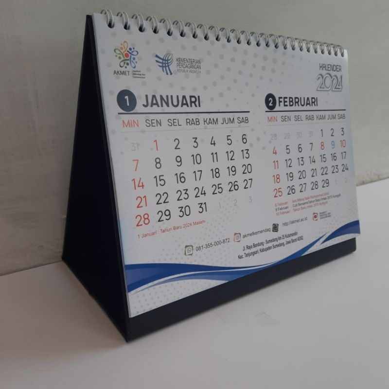 Jual Kalender meja 2025 bentuk landscape bisa custom model dan warna ...