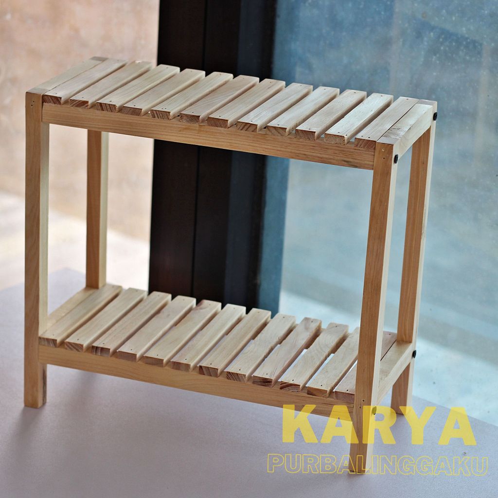 Jual Rak 2 Susun Bentuk Palet Asli Kayu Aestetic | Shopee Indonesia