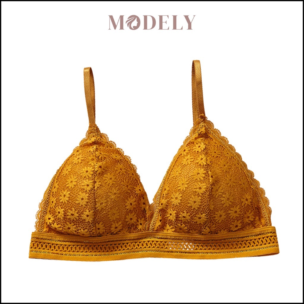 Jual MODELY - Bra Bunga Wanita Model One-Piece Bra Bralette Push Up ...