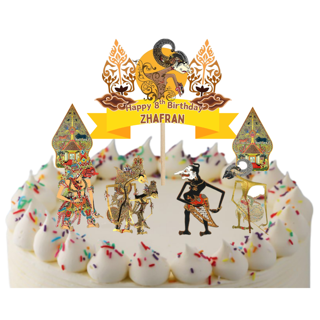 Jual topper cake wayang , hiasan kue ulang tahun, happy birthday ...