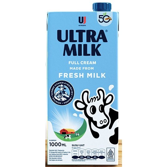 Jual ULTRA UHT PLAIN 1 LITER | FULL CREAM | MADE FROM | FRESH MILK | ULTRAJAYA | 1000 ML | 1 ...