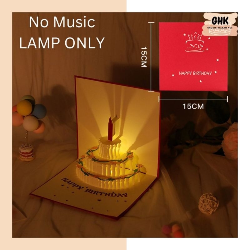 Jual Kartu Pop Up 3D Viral Pakai MUSIK DAN LAMPU Otomatis Nyala dan ...