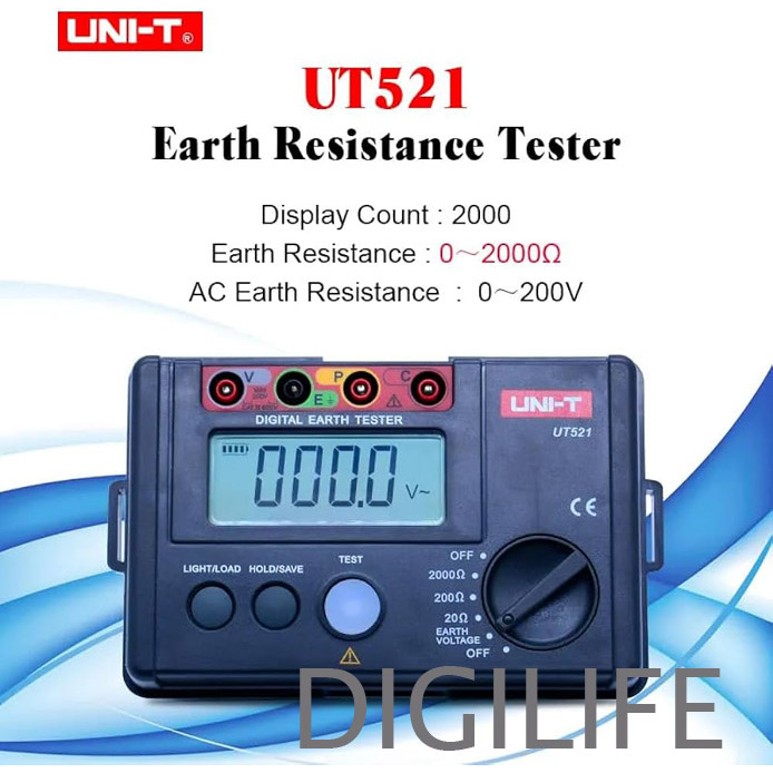 Jual Digital Earth Tester UNI-T UT521 Ground Insulation UT-521 ...