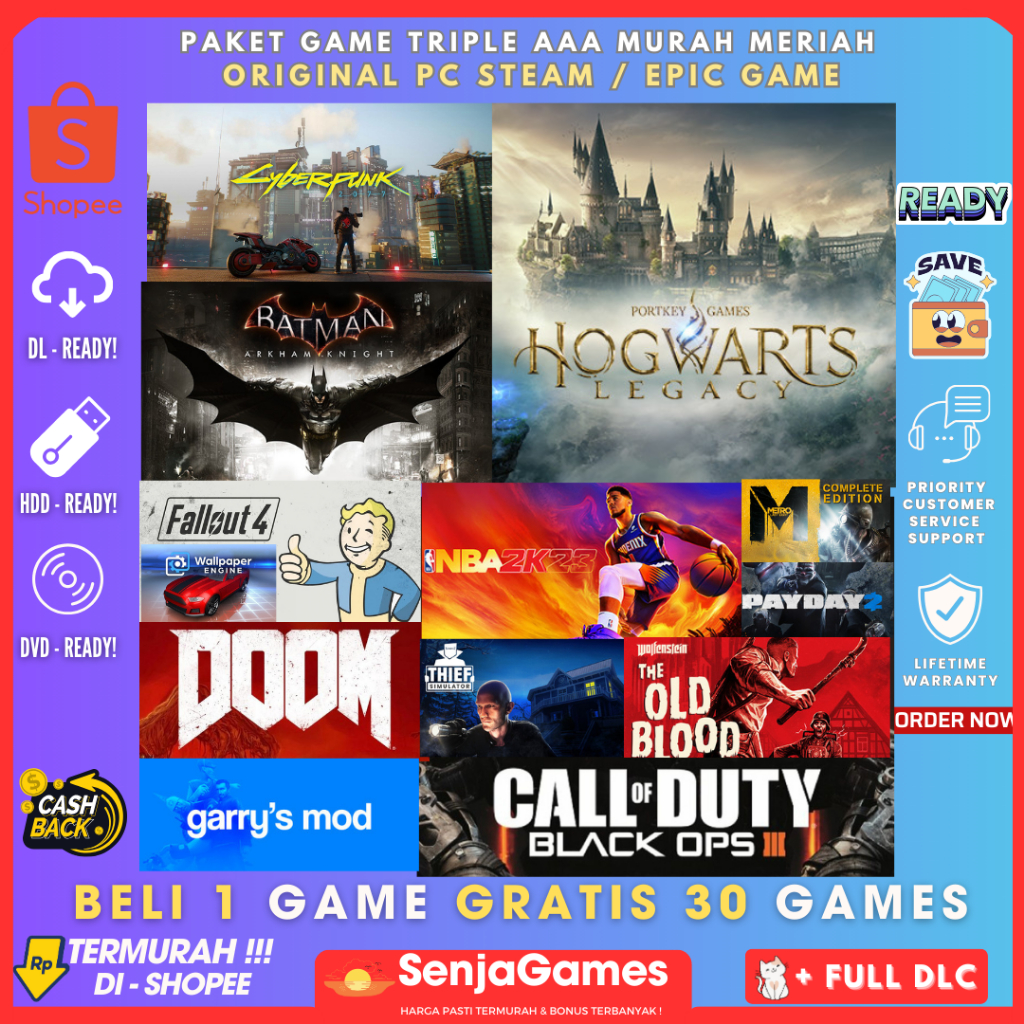 Jual PAKET GAME PC ORIGINAL 15in1 MURAH MERIAH SUPPORT ROG ALLY LENOVO ...