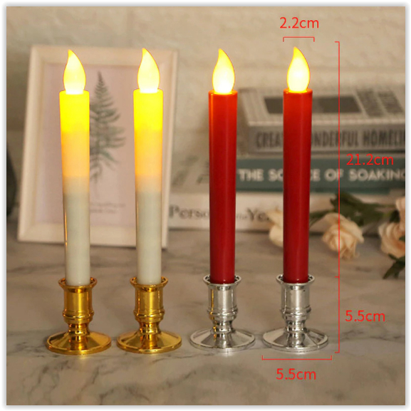 Jual 1 Pasang (2pcs+2base) Lilin LED Dekorasi Rumah / Lilin Led ...