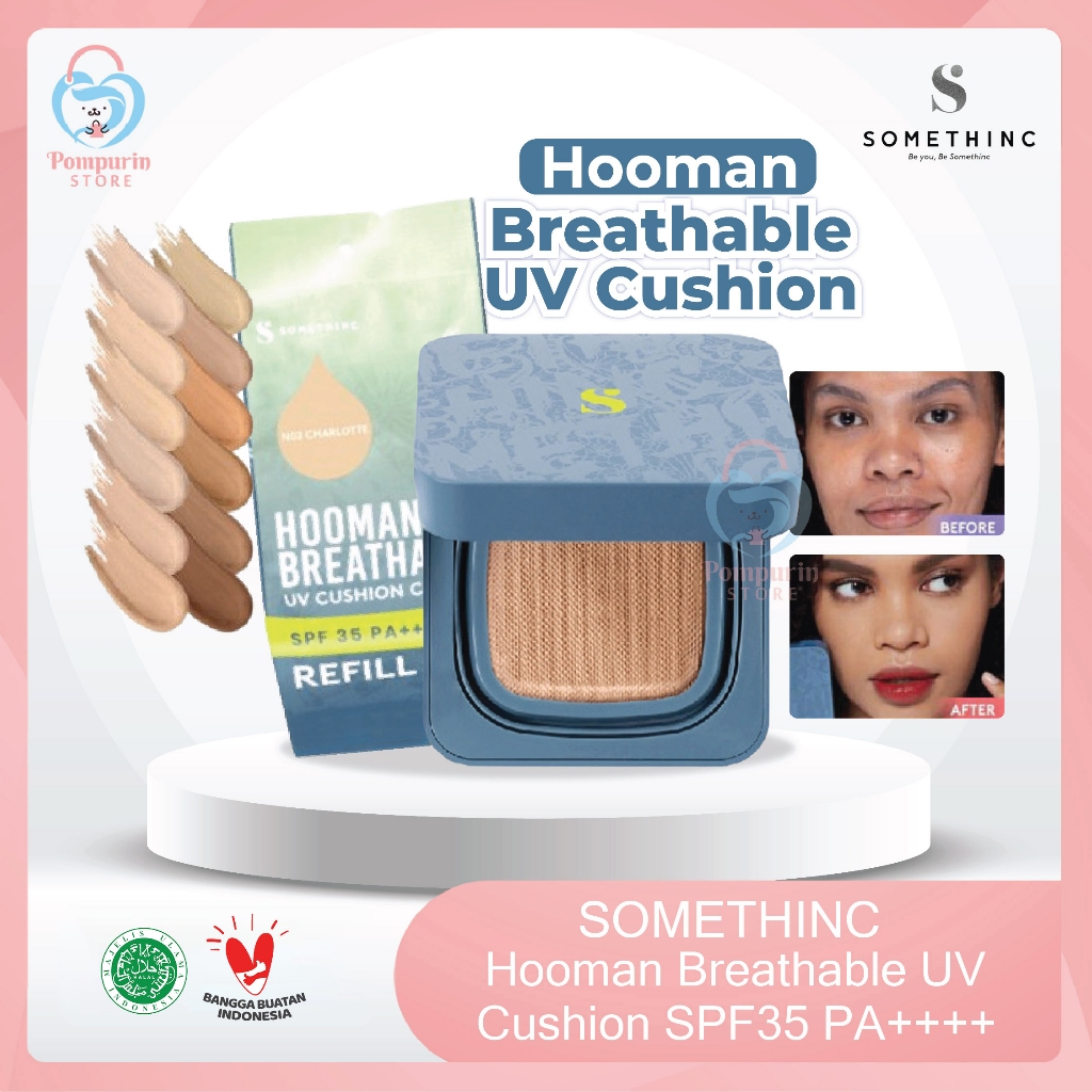 Jual Somethinc Hooman Breathable UV Cushion SPF35 PA++++ Cushion Matte Full Size / Refill ...
