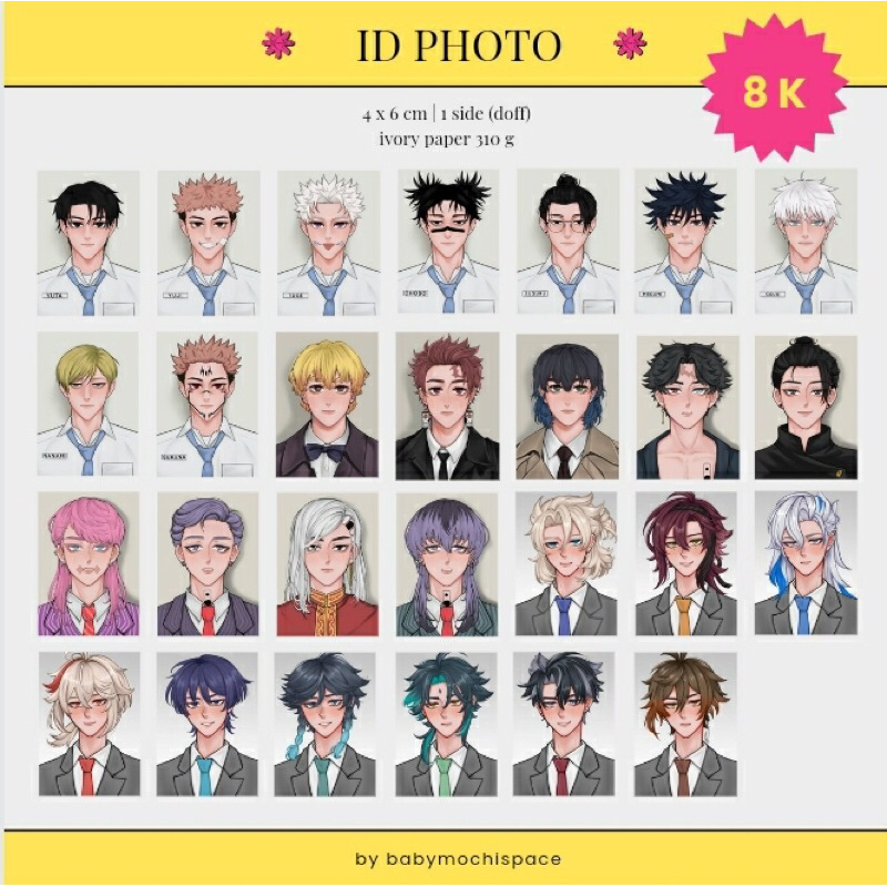 Jual ID PHOTO genshin impact jjk jujutsu kaisen tokrev tokyo revengers ...