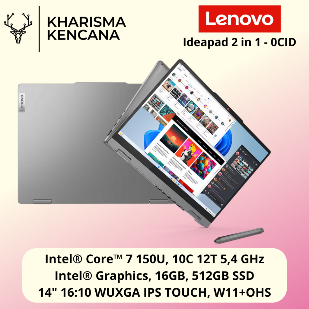 Jual LENOVO IDEAPAD 2in1 14IRU9 0CID CORE 7 150U 16GB 512GB 14" 16:10 W11+OHS | Shopee Indonesia