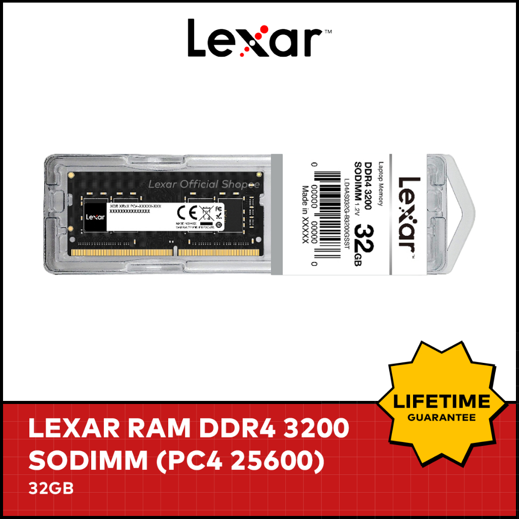 Jual Lexar RAM Laptop SODIMM DDR4 3200 (PC4 25600) - 32GB | Shopee Indonesia