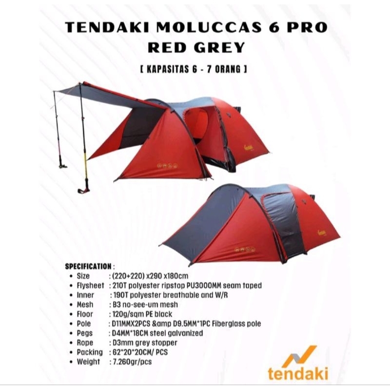 Jual TENDAKI.TENDA TENDAKI MOLUCAS 6 PRO KAPASITAS 6 ORANG TENDA ...