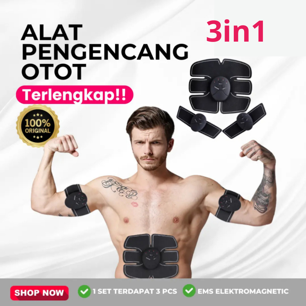 Jual EMS Smart Fitness 3 in 1 GYM SET Untuk Mengecilkan Perut Otot Perut Sixpack Pria Wanita ...