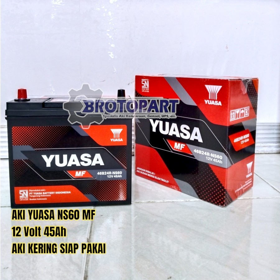 Jual Aki Accu Mobil YUASA NS60 46B24R MF 12V 45Ah Aki Kering Original Yuasa | Shopee Indonesia