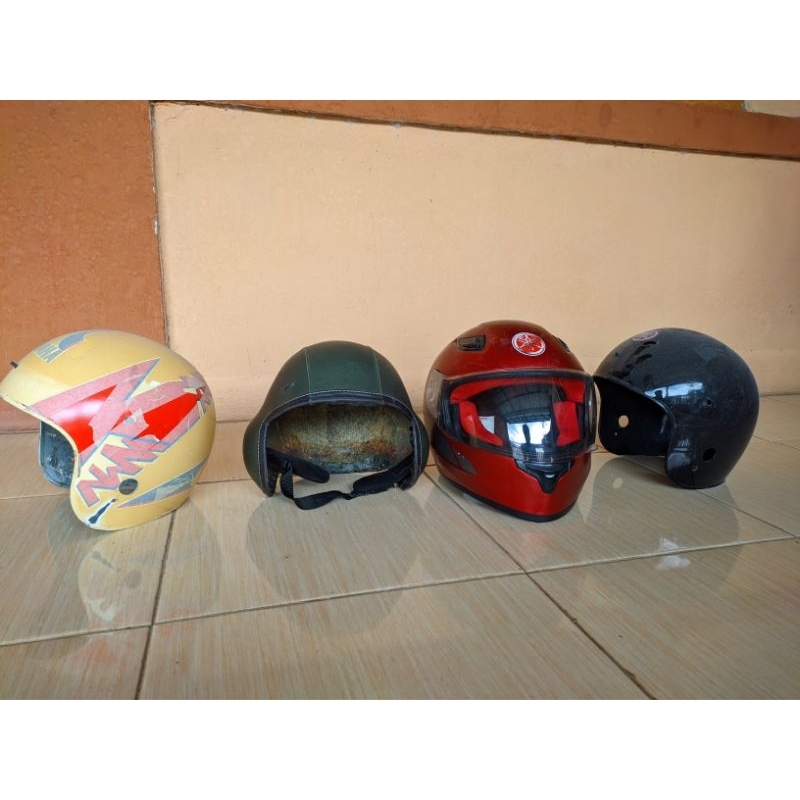Jual Borongan Helm Bekas Yamaha Jadul Lawas Fullface Cetok | Shopee ...