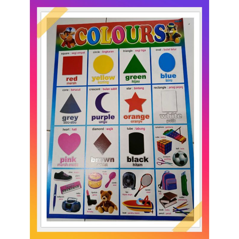 Jual Poster Mengenal Warna | Shopee Indonesia