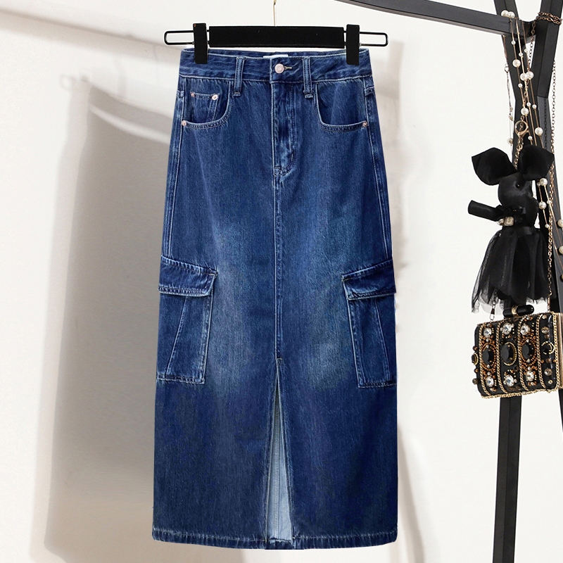 Jual Barang Spot New Jeans Kembali Split Rok Jeans Wanita korea Rok ...