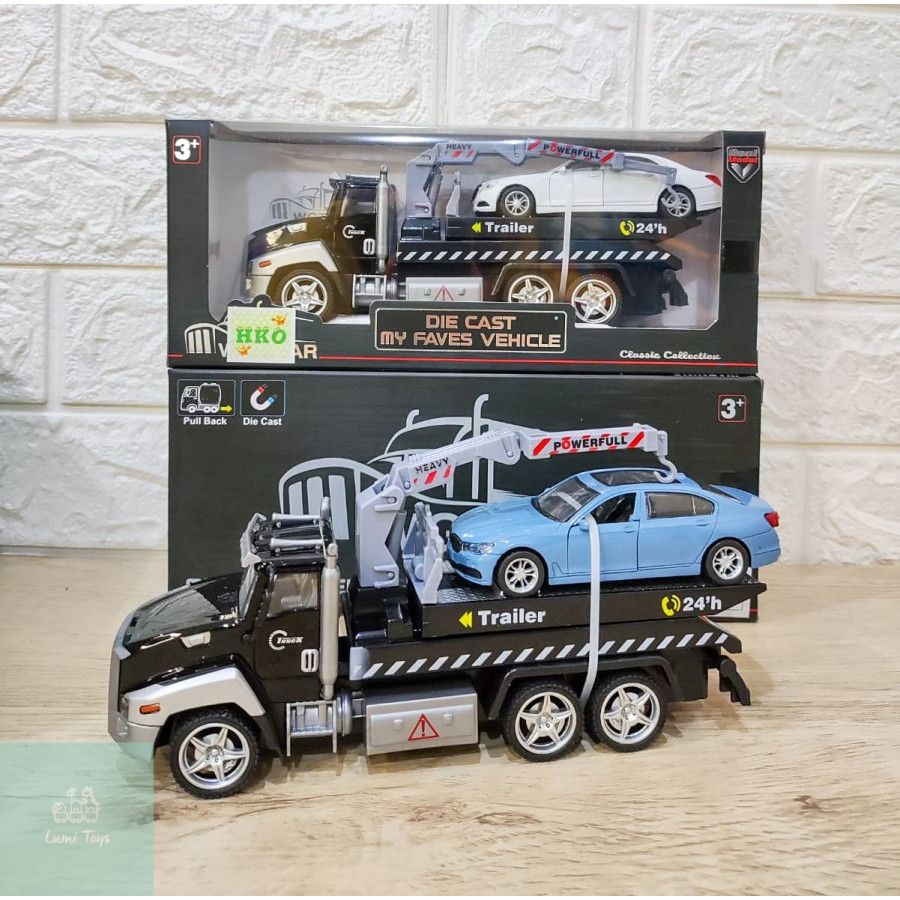 Jual Mainan Diecast Metal 2 in 1 Towing Truck + Mobil Sport / SUV ...