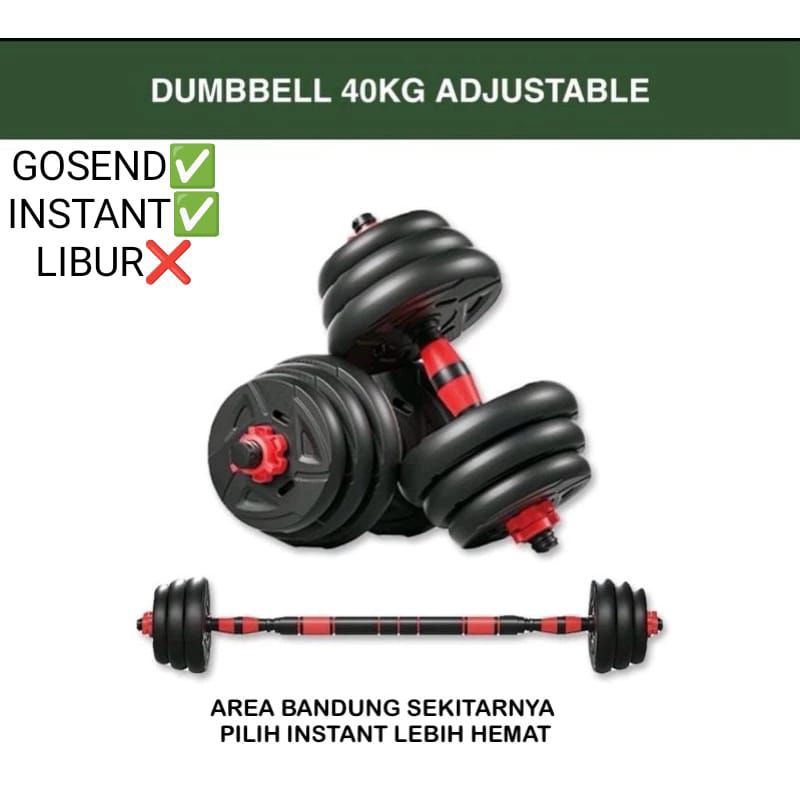 Jual Dumbbel adjustable 40kg barbell dumble dumbbell workout angkat ...