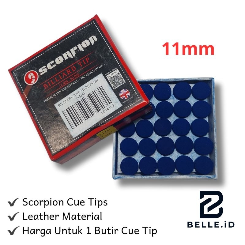 Jual Master Tip Billiard Scorpion 11 Mm Cue Tip Billiard Snooker ...