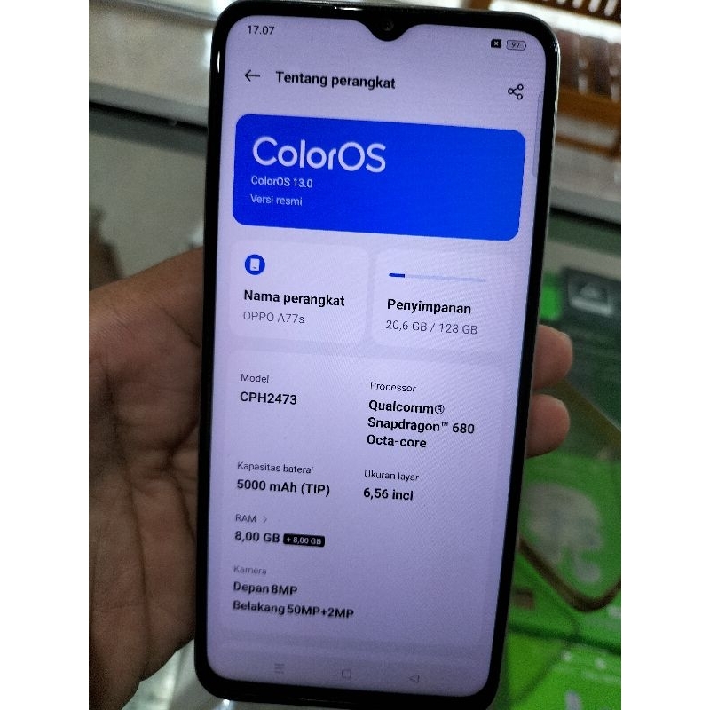 Jual mesin oppo A77s cph2473 ram 8/128gb resmi | Shopee Indonesia