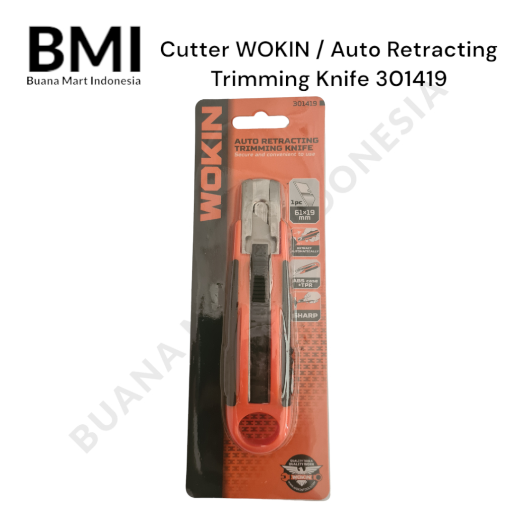 Jual Cutter Auto WOKIN | Auto Retracting Trimming Knife | Safety Knife ...