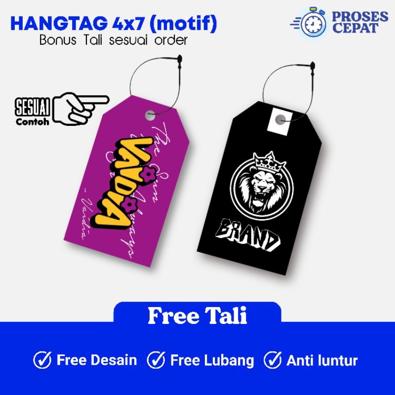 Jual Hang Tag Baju 4x7 motif (FREE DESAIN & TALI) - Label Baju - Cetak ...