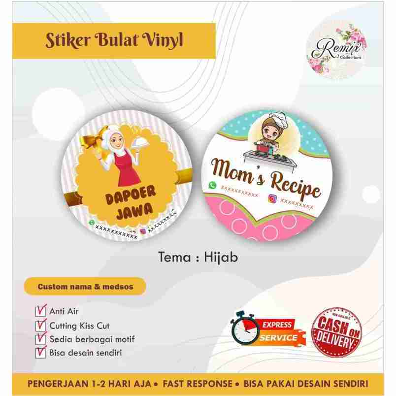 Jual [170 pcs] STIKER VINYL LABEL MAKANAN VERSI HIJAB / LABEL BOTOL ...