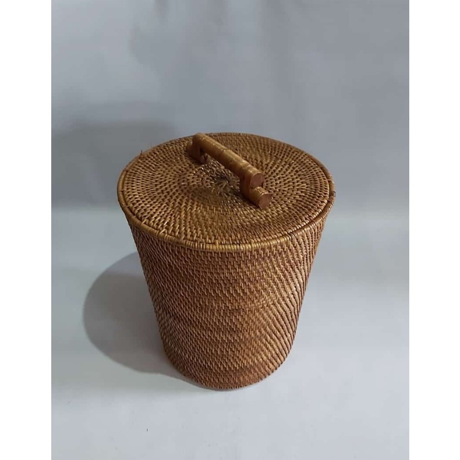 Jual Gomong Tong tempat sampah bunga pakaian rotan atte clothes flower bin rattan | Shopee Indonesia
