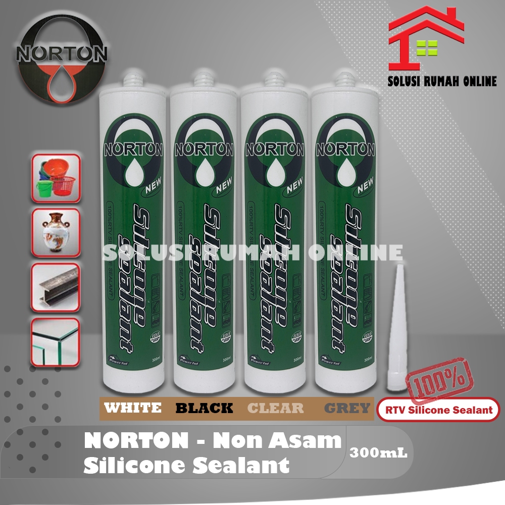 Jual NORTON NETRAL Lem Silikon / Lem Kaca Non Asam Tabung / Silicone ...