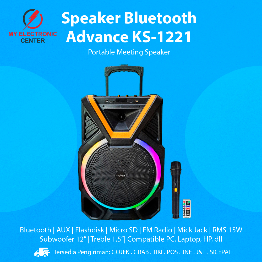 Jual Speaker Bluetooth Advance KS-1221 Aktif Laptop Komputer PC HP Karaoke | Shopee Indonesia