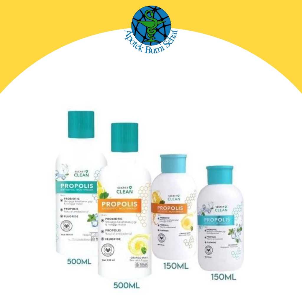 Jual Secret Clean Propolis Antiseptic Mouth Wash 150ml / 300ml / 500ml ...
