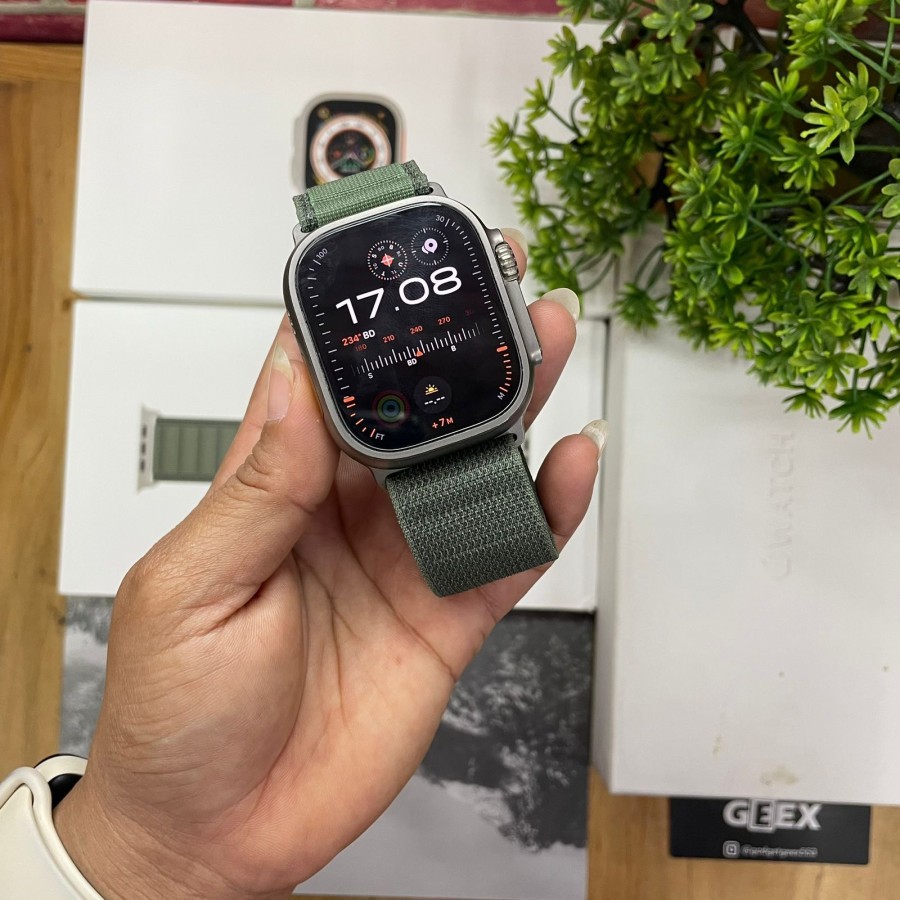 Jual Apple Watch Ultra 1 49mm Titanium Green Alpine Loop Mulus full Ori ...
