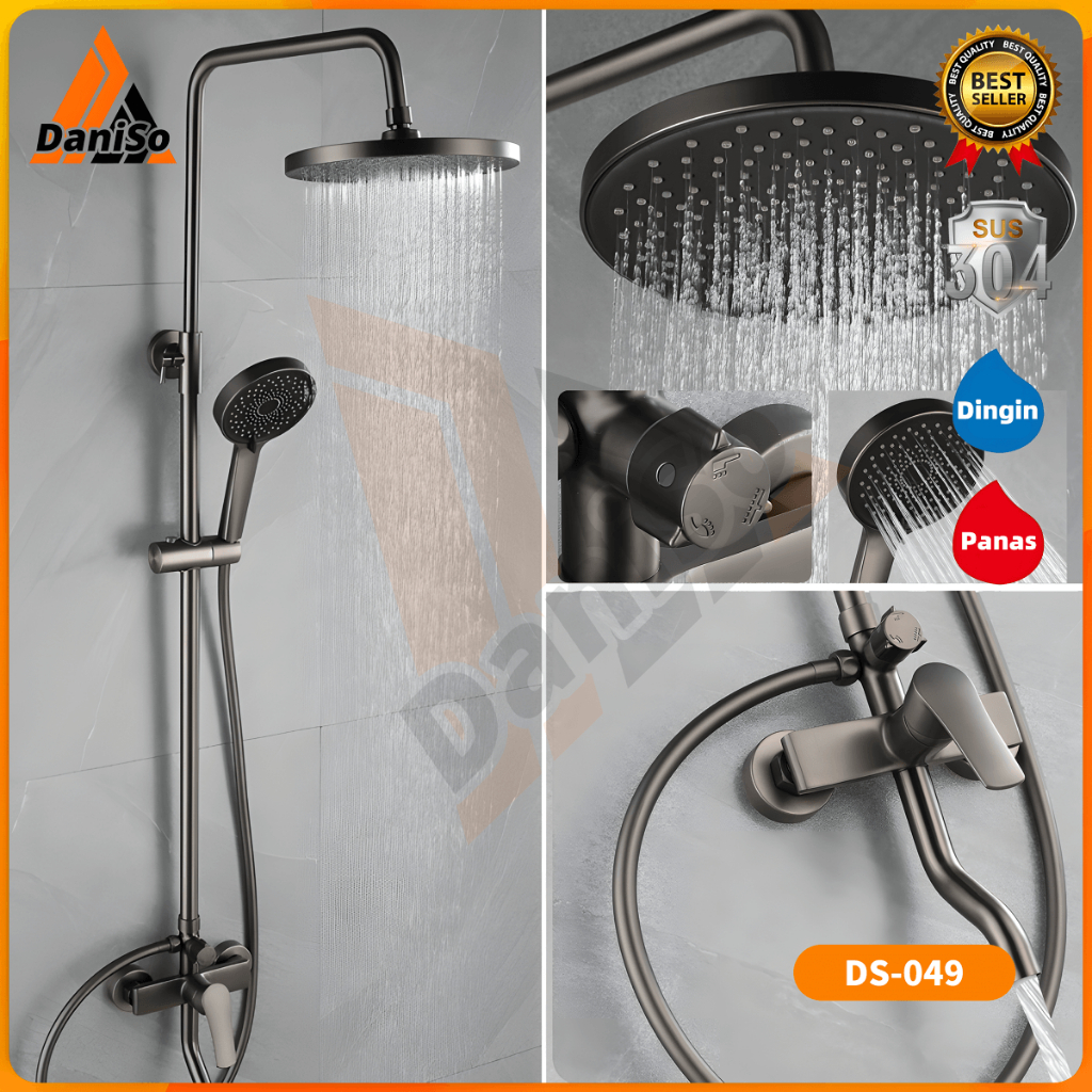 Jual Shower Kamar Mandi Satu Set + Keran Shower + Set Shower Bathtub Stainless Steel - Set ...