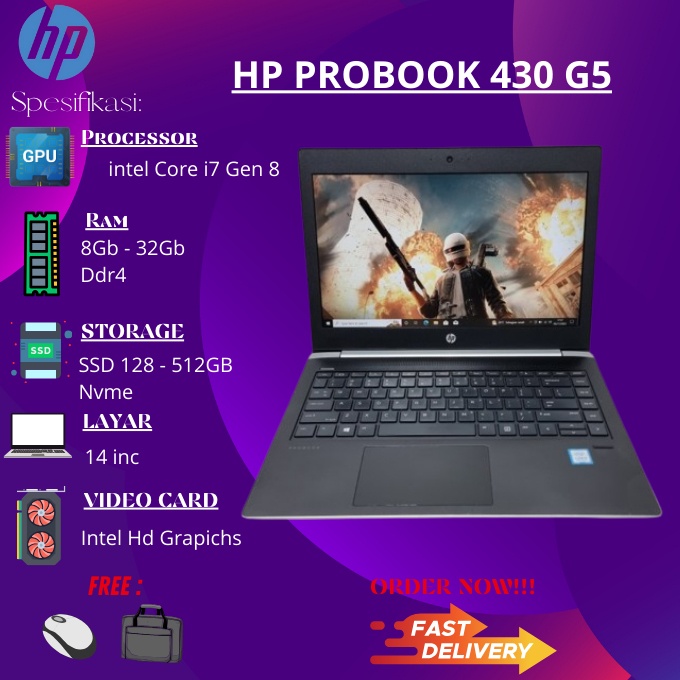 Jual Laptop Hp Probook 430 G5 Core I7 Gent 8 RAM 16GB SSD 512GB Gaming ...
