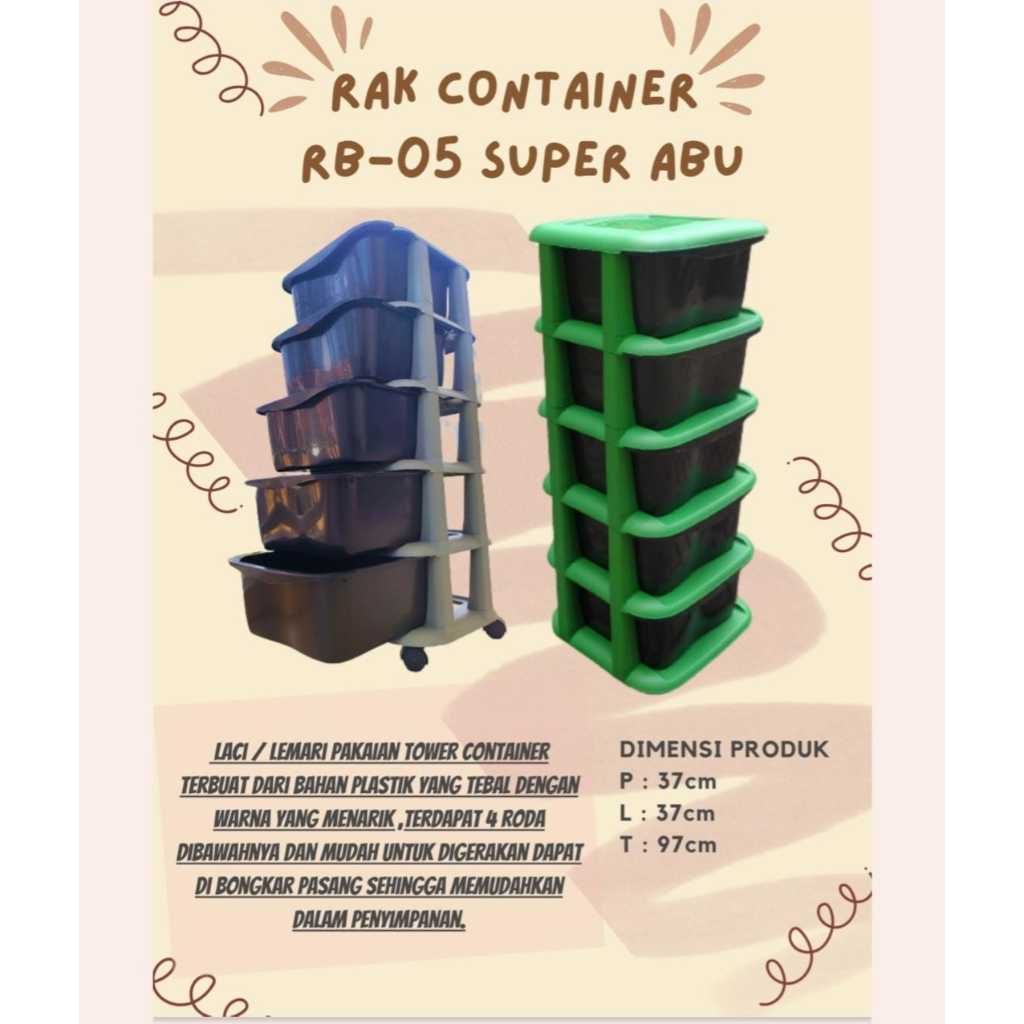 Jual RB 05 / RAK SERBAGUNA / TOWER CONTAINER SUSUN 5 SERBAGUNA | Shopee ...