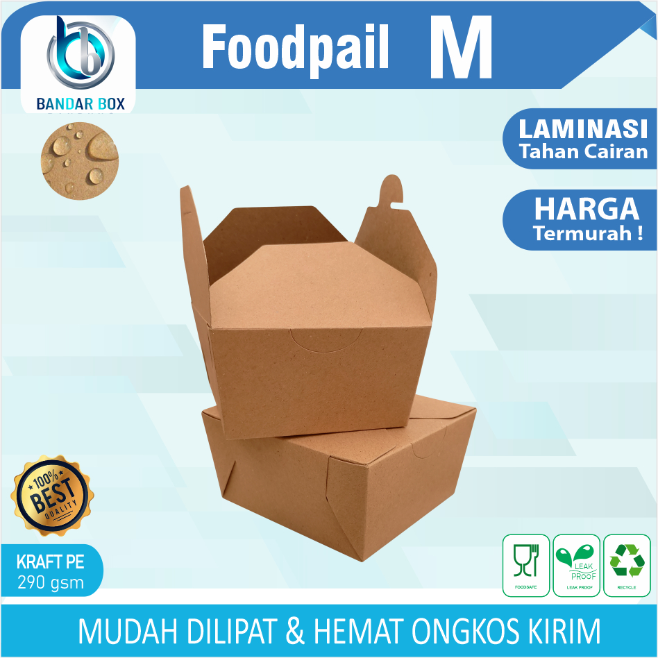 Jual FOOD PAIL SIZE M 290GSM PAPER LUNCH BOX RICEBOWL KERTAS DUS ...