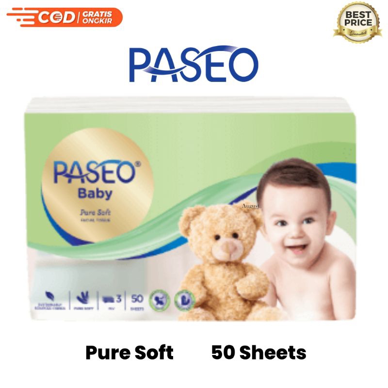 Jual Tisu Tissue Paseo Baby Pure Soft Isi 50 Sheets / 3 Ply / Tisu Bayi ...
