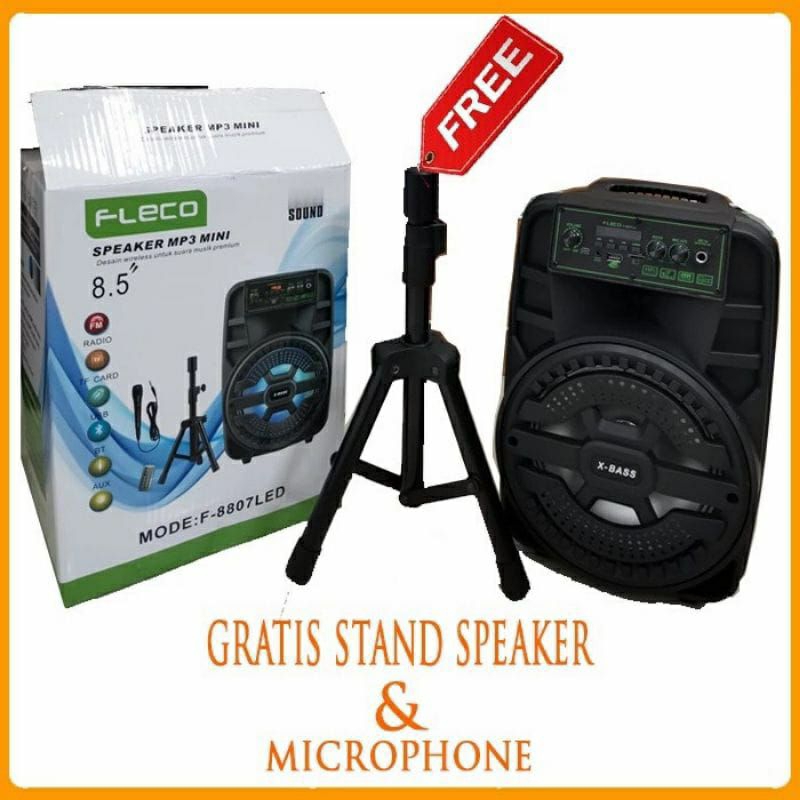 Jual Speaker karaoke bluetooth 8.5 inci gratis stand dan Mic speaker ...