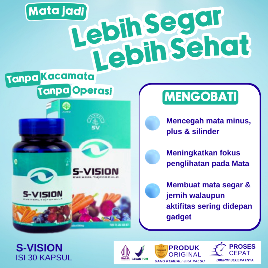 Jual S-Vision Obat Mata Minus, Plus, & Silinder Paling Ampuh - 1 Botol ...