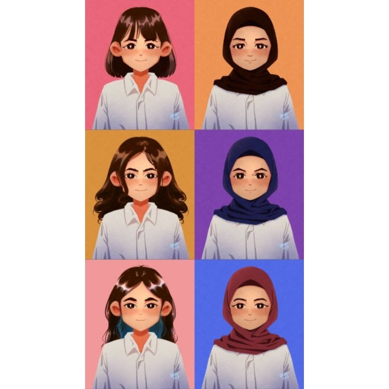 Jual portrait drawing / Jasa gambar digital foto KTP / foto KTP couple ...