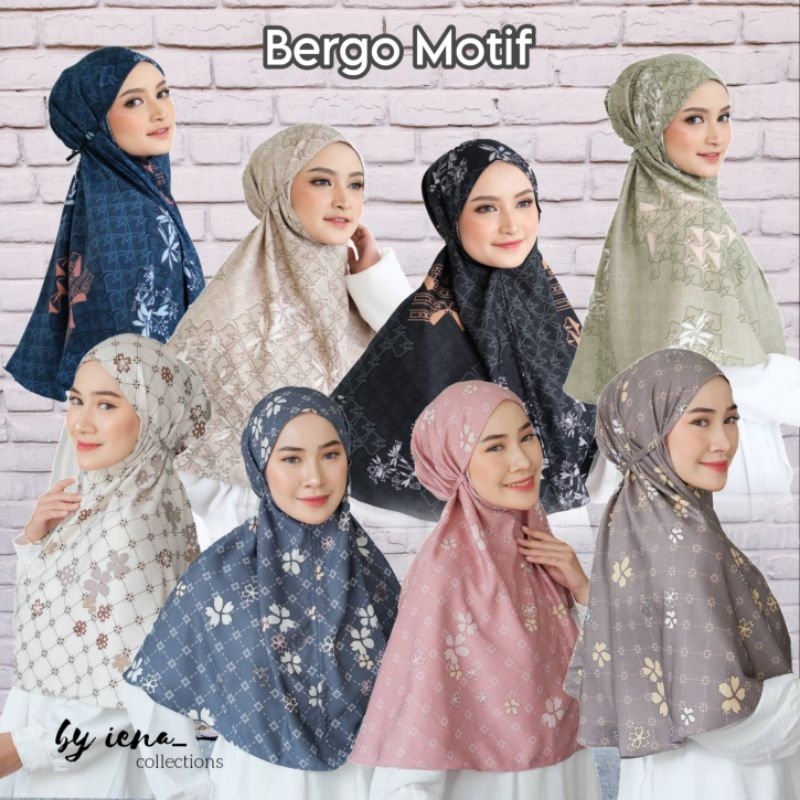Jual Hijab bergo motif tali premium cotton non pet daily khimar syar'i ...